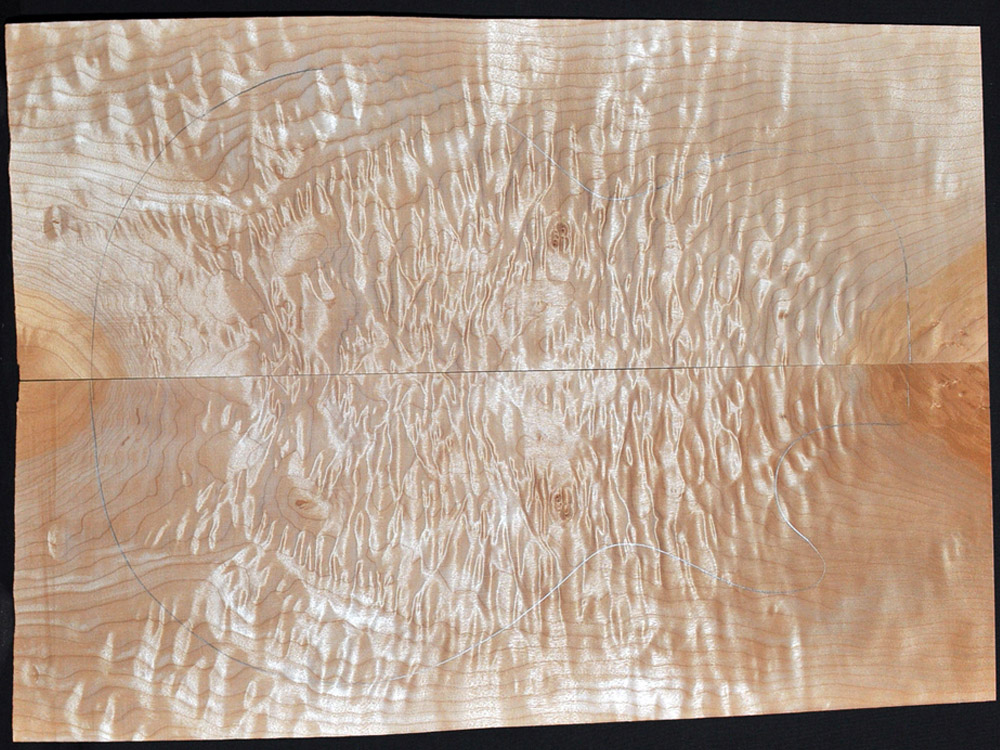 QM655 - Quilted Maple Set - 3/8 x 15 1/2 x 21" $125