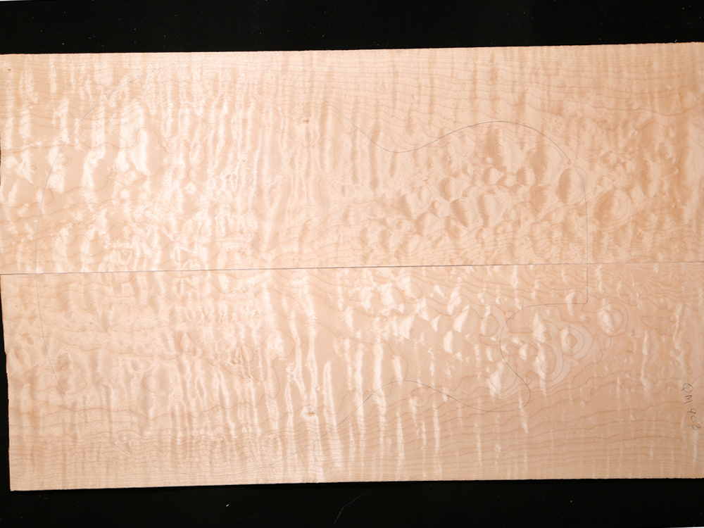 Bookmatched Guitar Tonewood Top Sets, Curly Maple, Quilted Maple, Koa