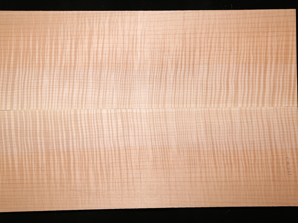 Bookmatched Guitar Tonewood Top Sets, Curly Maple, Quilted Maple, Koa