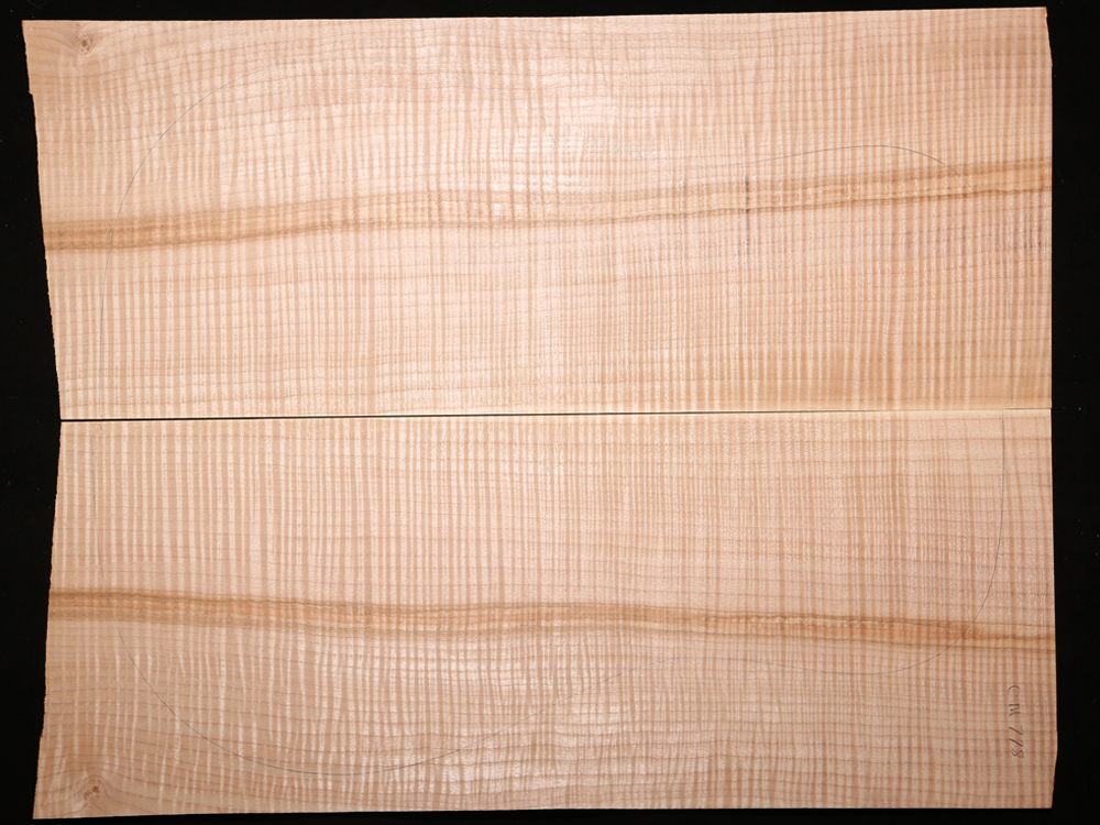 Bookmatched Guitar Tonewood Top Sets, Curly Maple, Quilted Maple, Koa