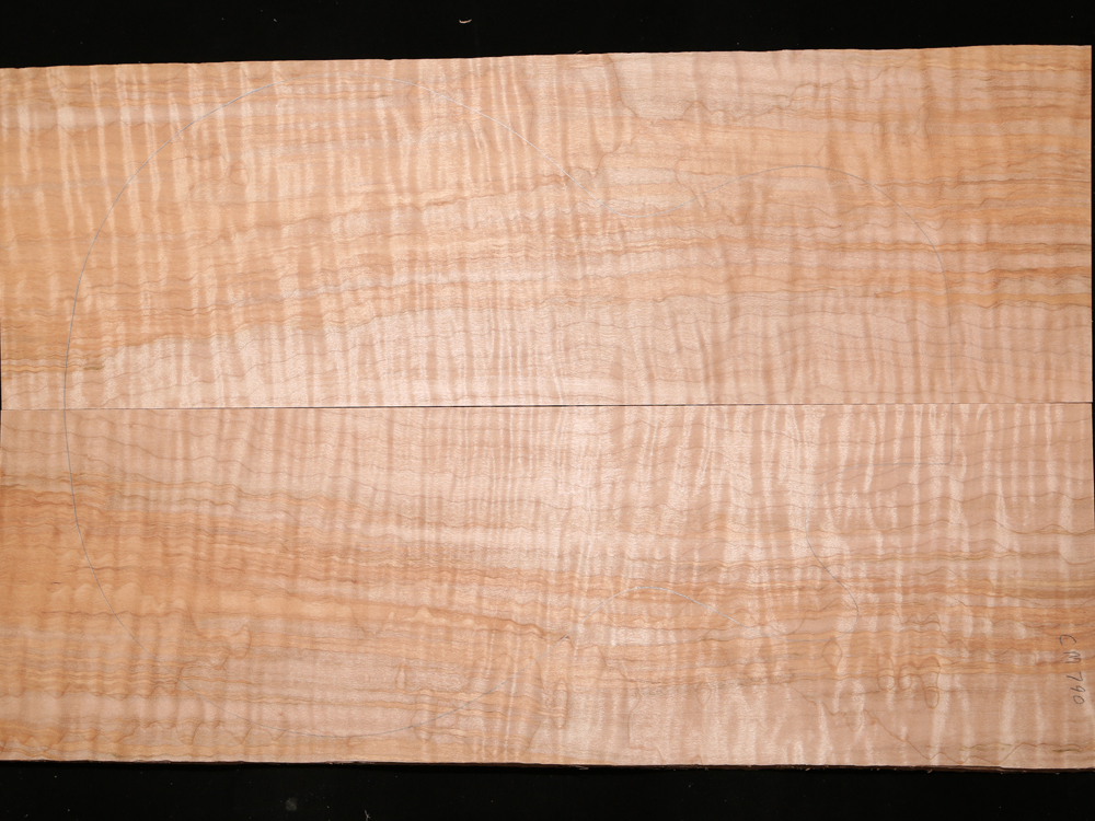 Bookmatched Guitar Tonewood Top Sets, Curly Maple, Quilted Maple, Koa