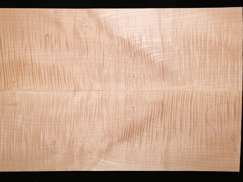 Bookmatched Guitar Tonewood Top Sets, Curly Maple, Quilted Maple, Koa