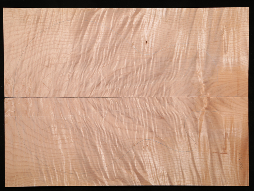 Bookmatched Guitar Tonewood Top Sets, Curly Maple, Quilted Maple, Koa
